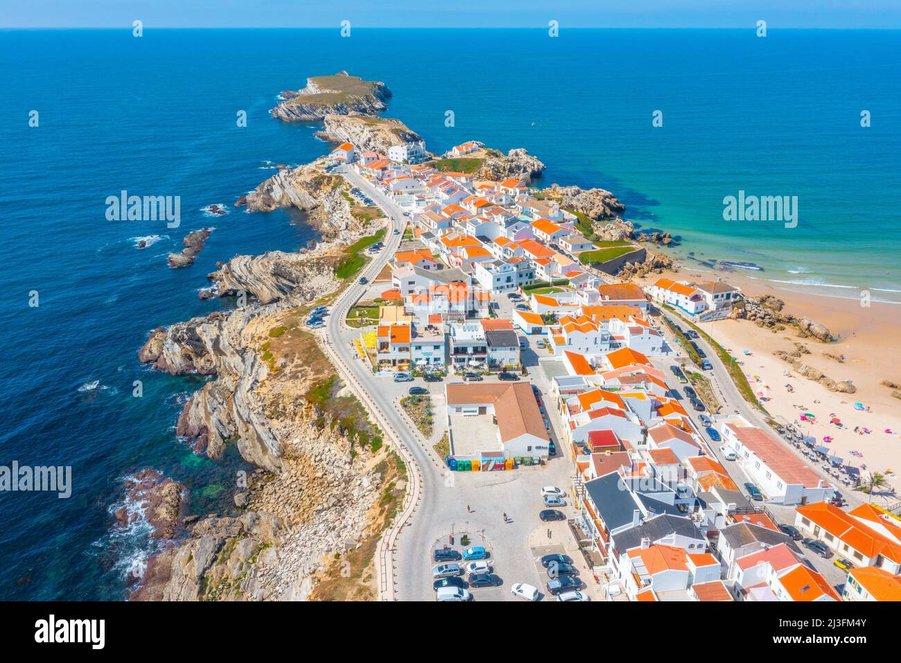 Aerial view of Baleal peninsula in Portugal Stock Photo - Alamy