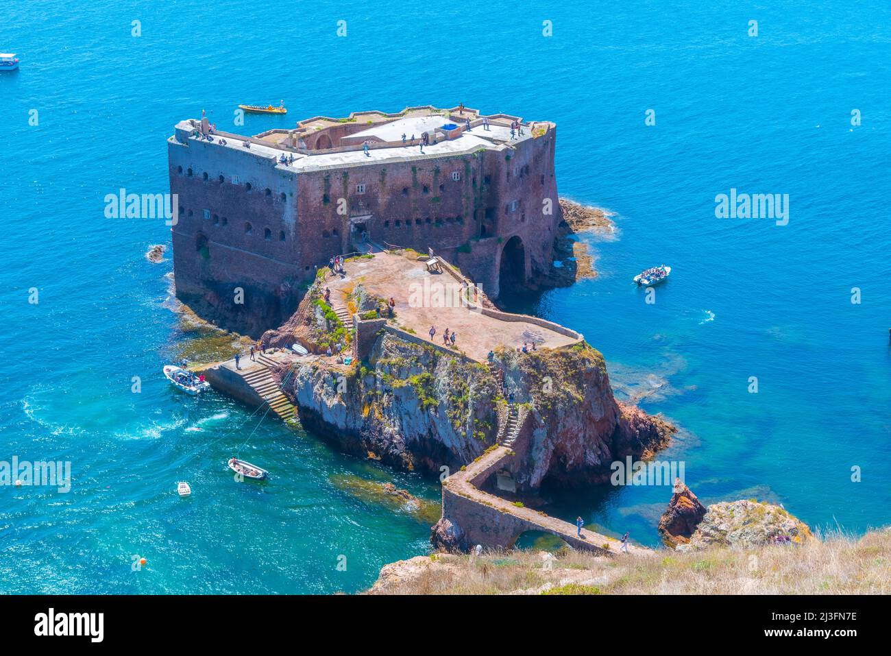 Fortress Sao Joao Baptista at Berlenga Grande archipelago in Portugal ...