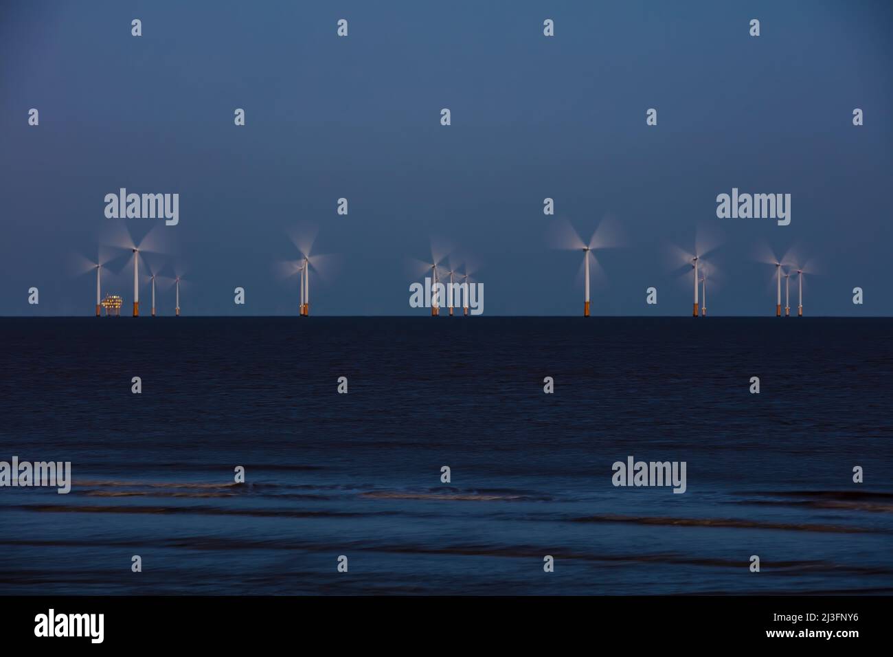 Wind turbines in sea Stock Photo - Alamy