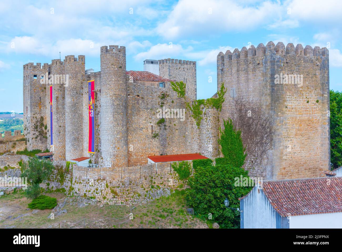 View of Obidos castle in Portugal Stock Photo - Alamy