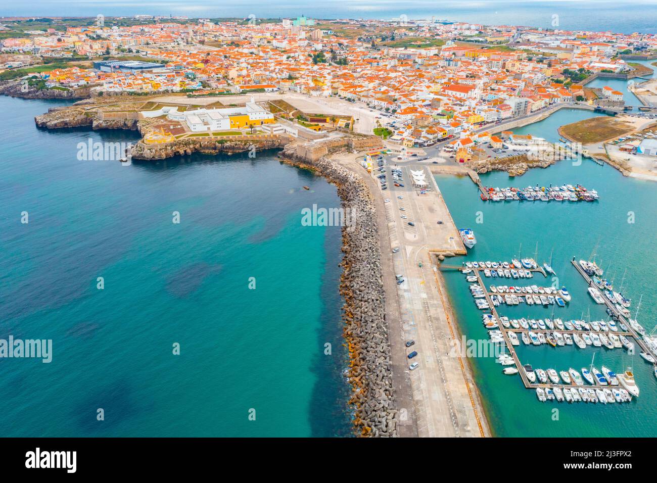 Aerial view of the Portuguese town Peniche Stock Photo - Alamy