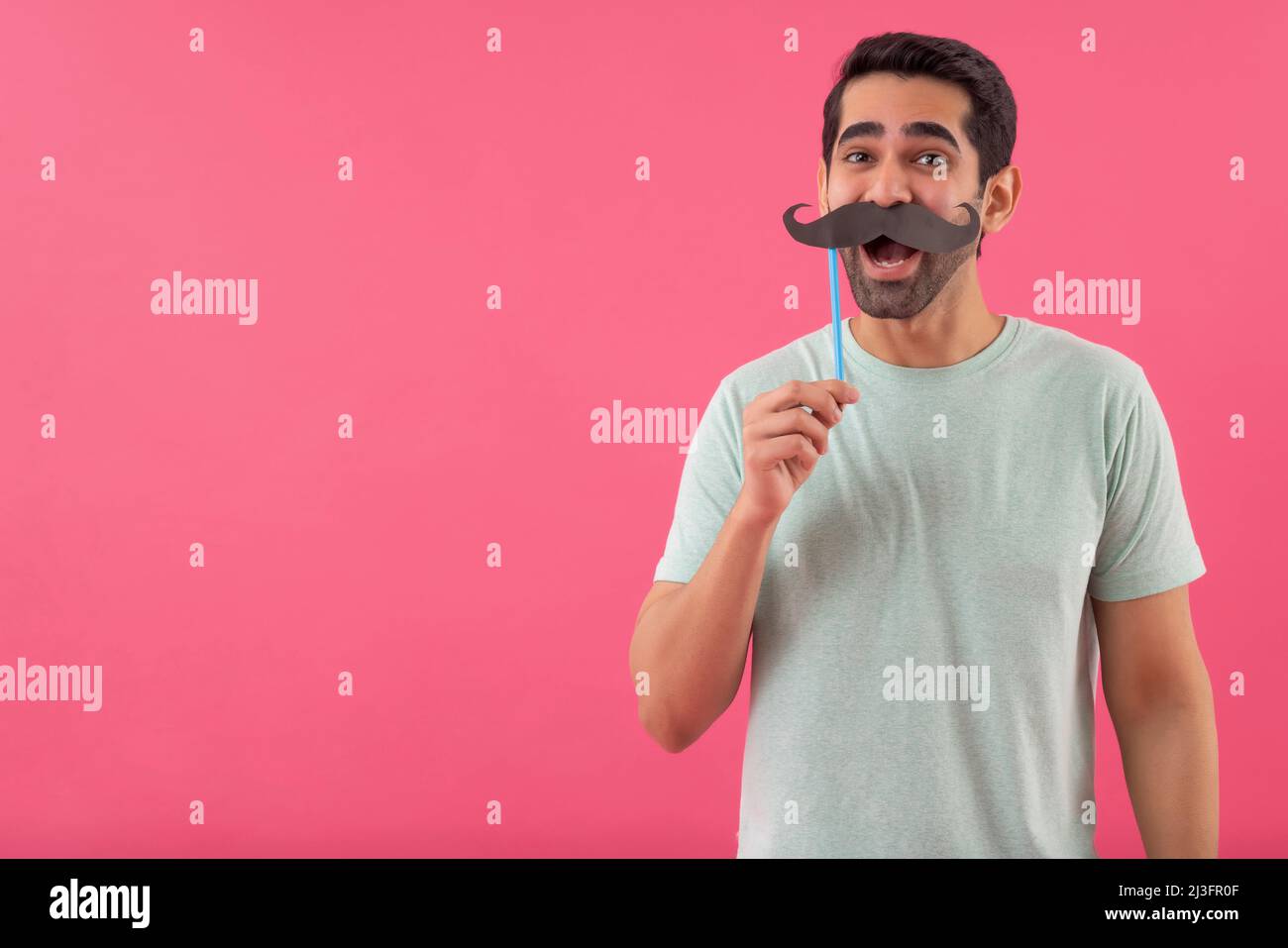Funny man fake mustache hi-res stock photography and images - Alamy