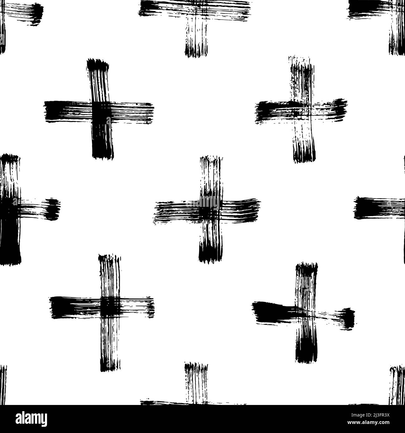 Hand drawn black crosses vector seamless pattern Stock Vector Image ...