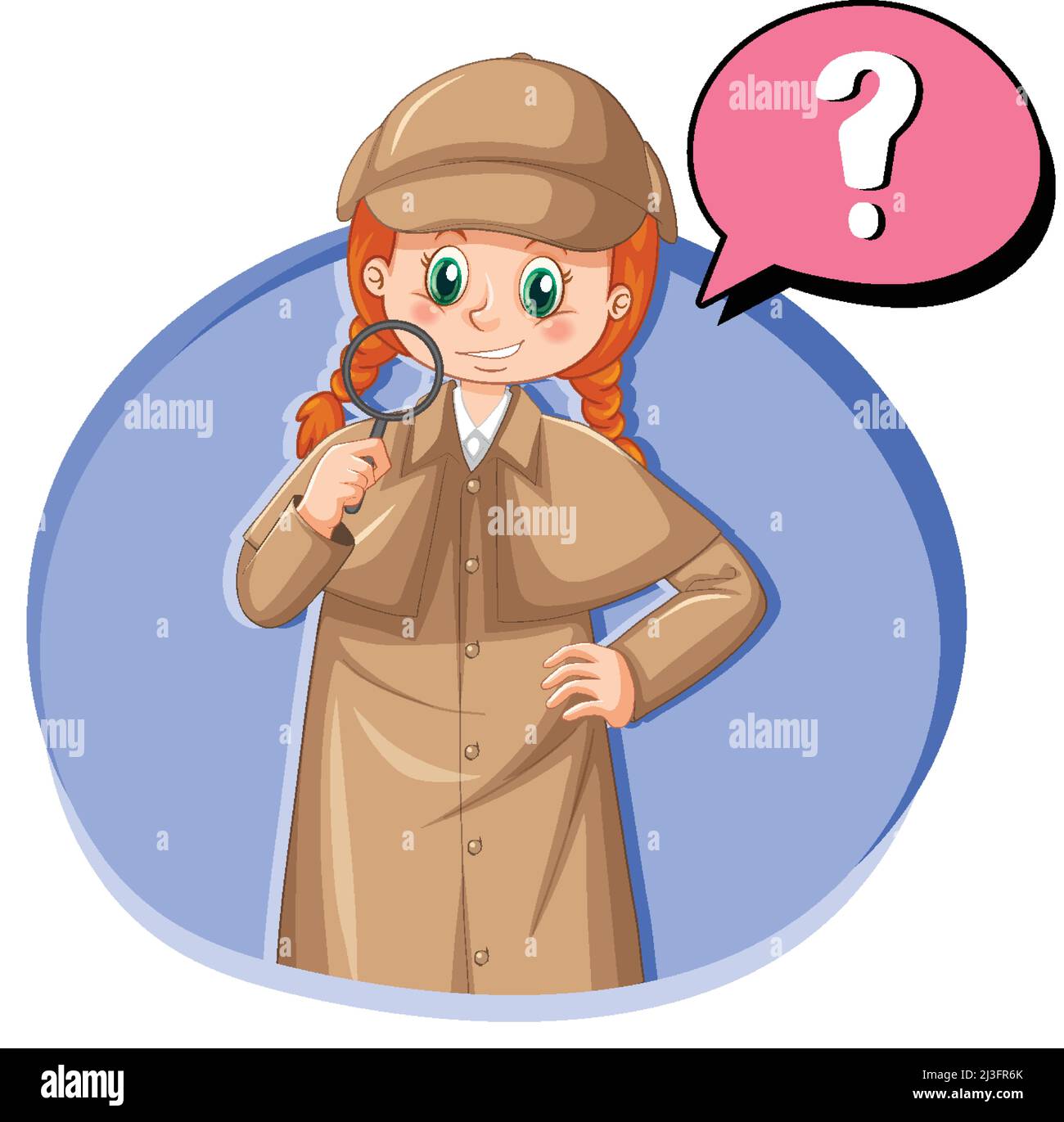 Detective looking for clues in template illustration Stock Vector Image ...