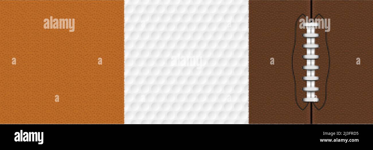 Textures of sport american football, golf and basket balls. Vector ...
