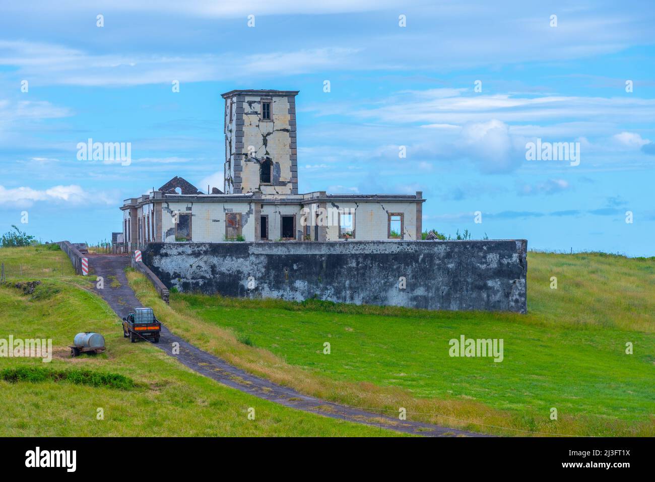 Ribeirinha lighthouse at Faial island, Azores, Portugal Stock Photo - Alamy