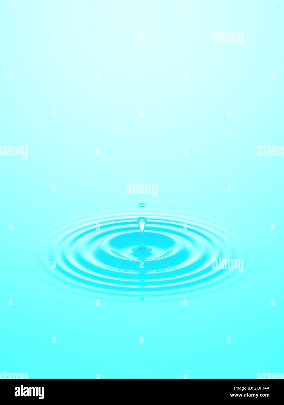 Water drop or rain drop falling on water surface. Liquid ripple splash ...