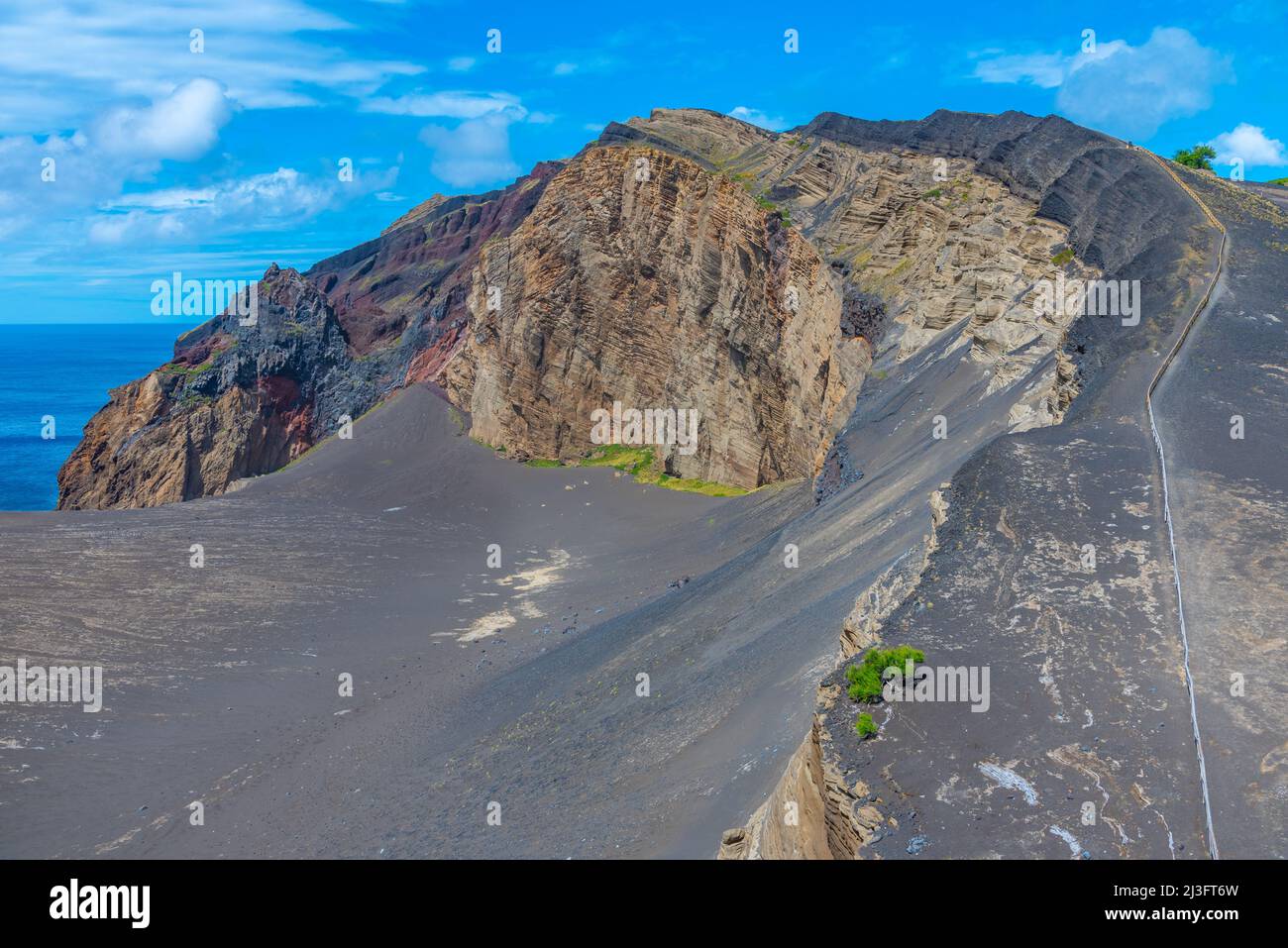 Seascape of Capelinhos volcano at Faial island, Azores, Portugal Stock ...