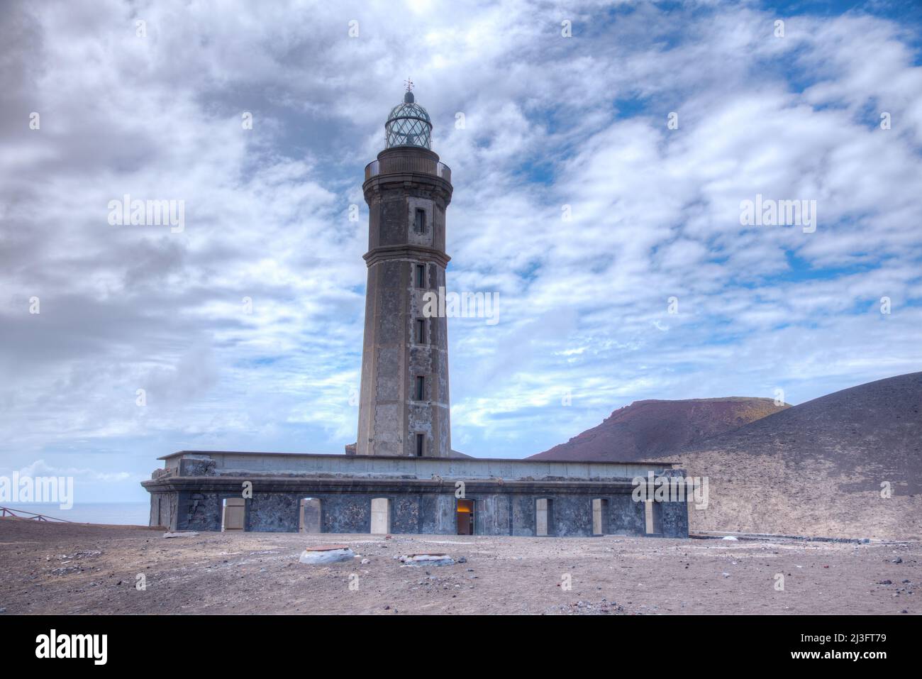 Farol da Ponta dos Capelinhos lighthouse at Faial island of the Azores ...