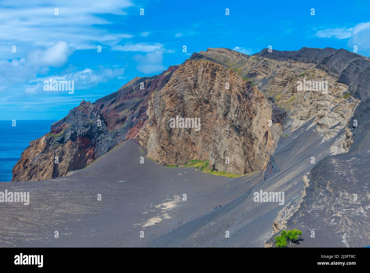 Seascape of Capelinhos volcano at Faial island, Azores, Portugal Stock ...