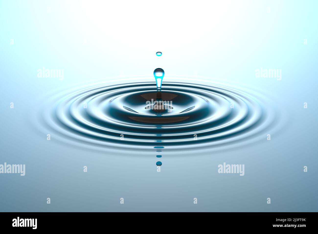 Water drop falling into water surface Stock Photo - Alamy