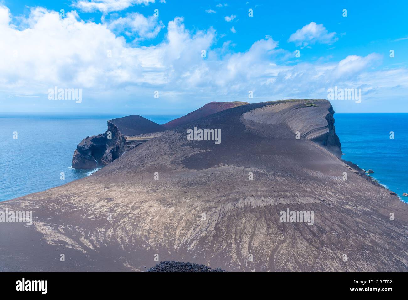 Seascape of Capelinhos volcano at Faial island, Azores, Portugal Stock ...