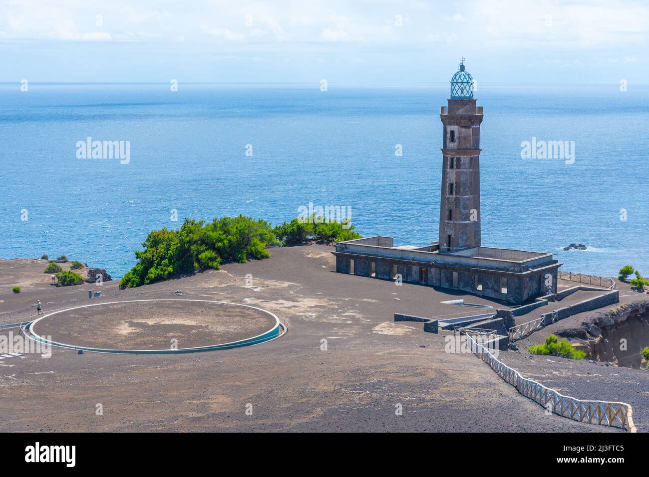 Farol da Ponta dos Capelinhos lighthouse at Faial island of the Azores ...