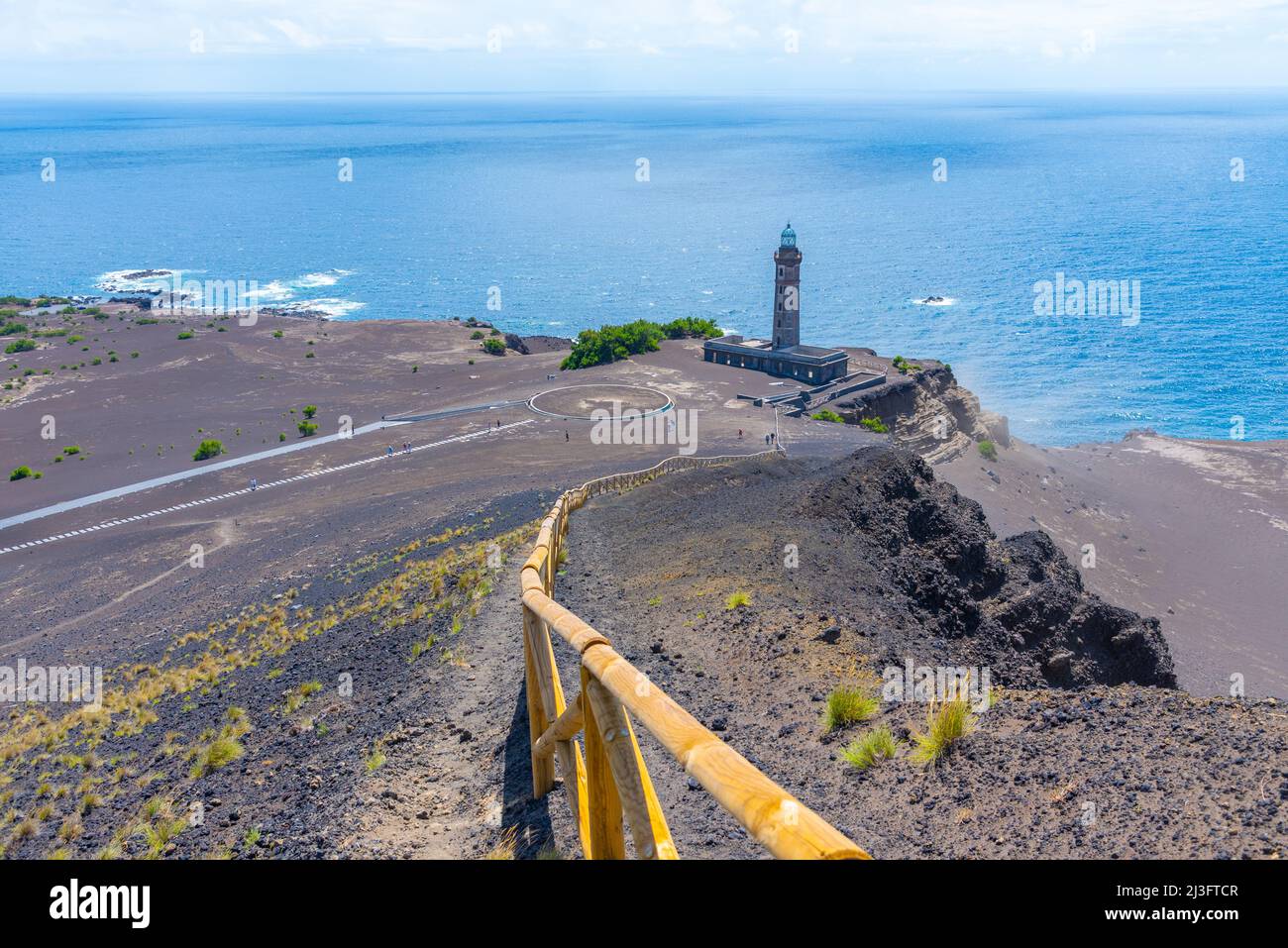 Farol da Ponta dos Capelinhos lighthouse at Faial island of the Azores ...