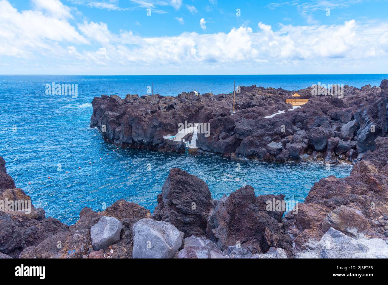 Varadouro natural swimming pools at Faial island, Azores, Portugal ...