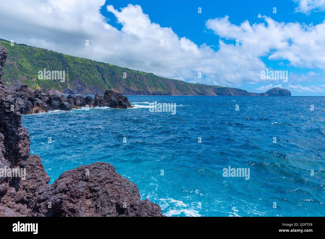 Varadouro natural swimming pools at Faial island, Azores, Portugal ...