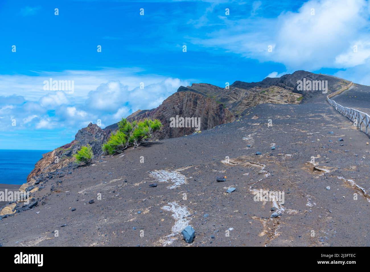 Seascape of Capelinhos volcano at Faial island, Azores, Portugal Stock ...