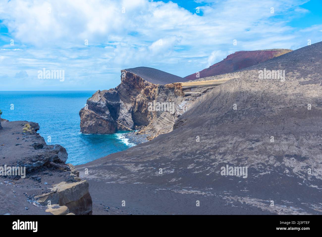 Seascape of Capelinhos volcano at Faial island, Azores, Portugal Stock ...