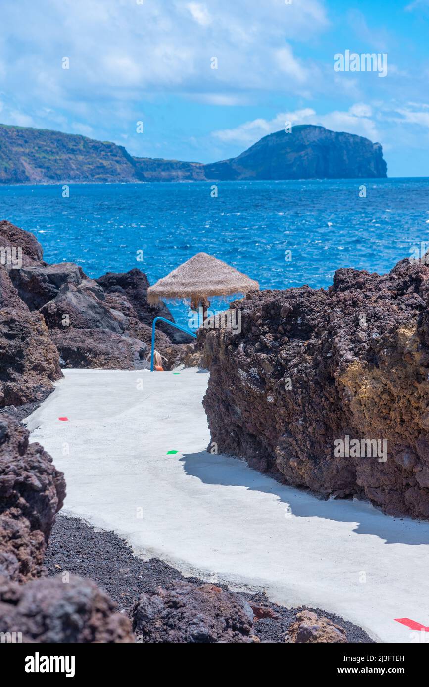 Varadouro natural swimming pools at Faial island, Azores, Portugal ...