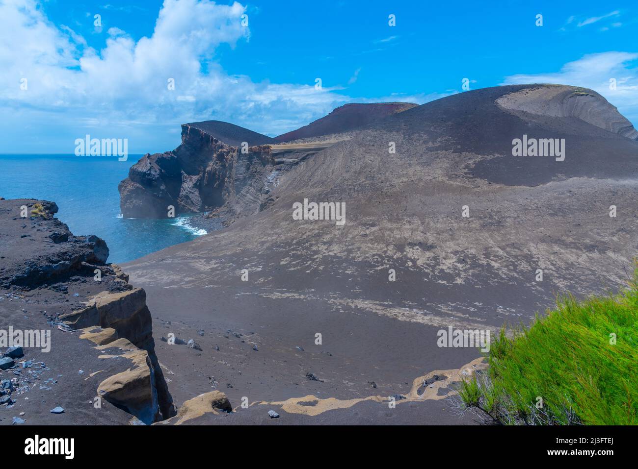 Seascape of Capelinhos volcano at Faial island, Azores, Portugal Stock ...