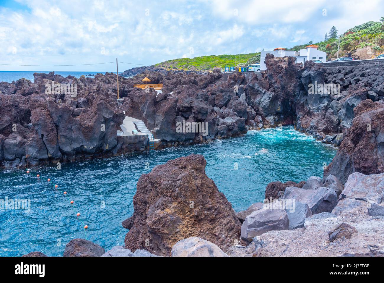 Varadouro natural swimming pools at Faial island, Azores, Portugal ...