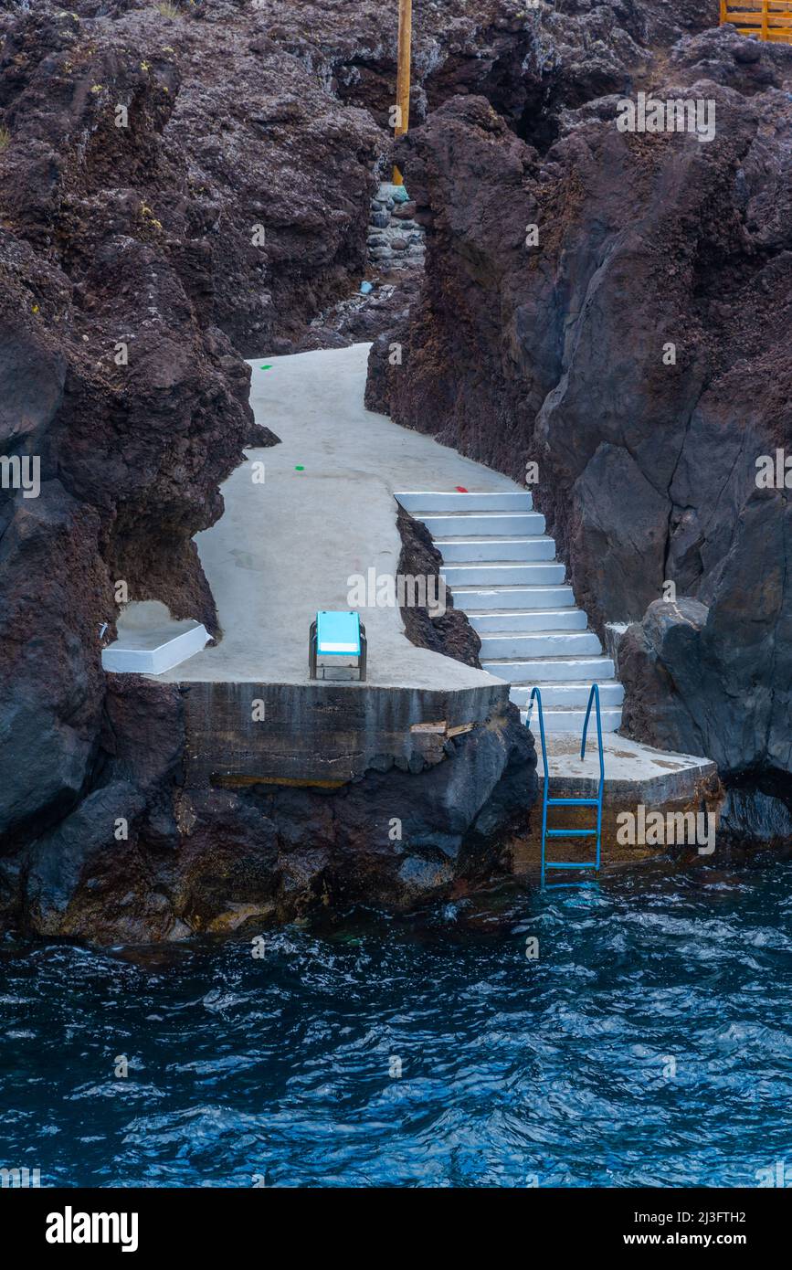 Varadouro natural swimming pools at Faial island, Azores, Portugal ...