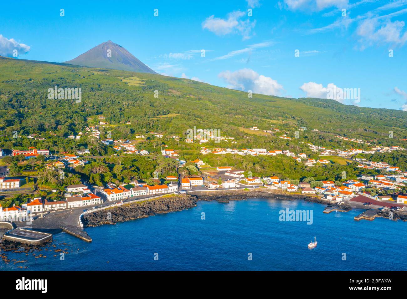 Aerial view of Sao Roque do Pico town in Portugal Stock Photo - Alamy