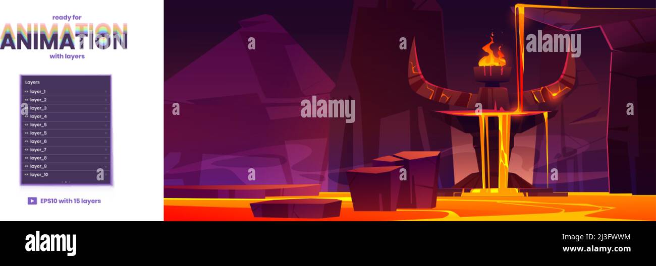 Road to hell parallax background for game with layers ready for ...