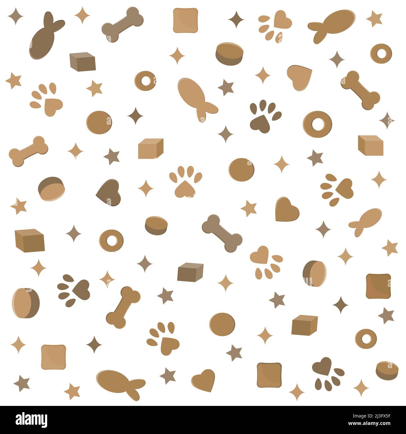 Animal feed pattern, color vector illustration on a white background ...
