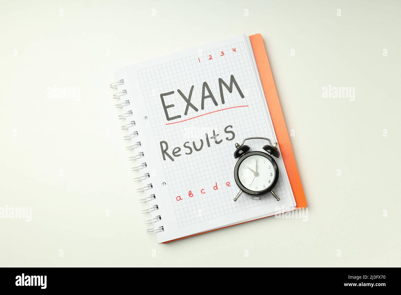Concept of exams and tests, top view Stock Photo - Alamy