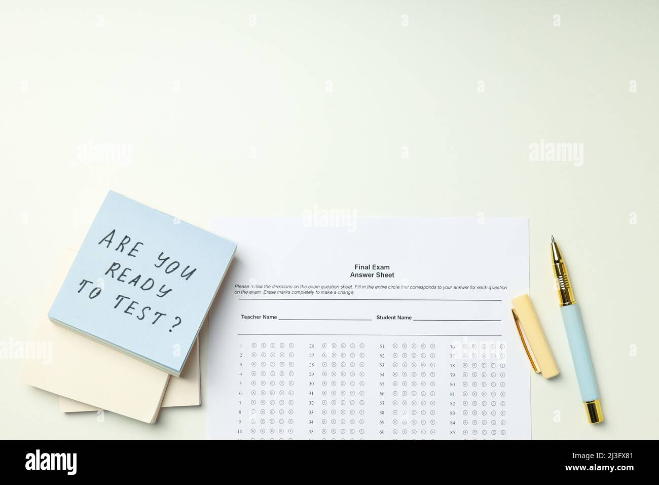 Concept of exams and tests, space for text Stock Photo - Alamy