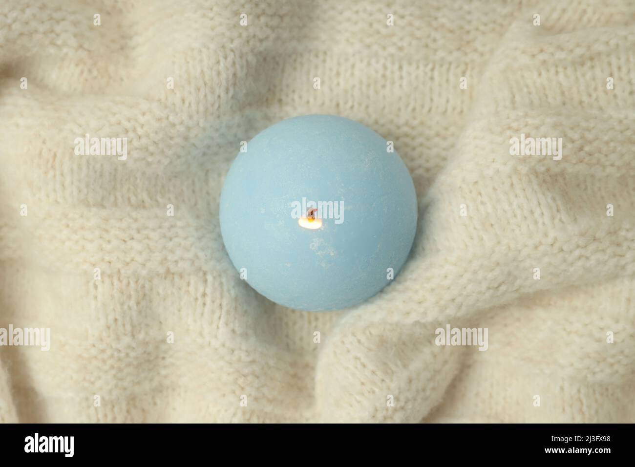 Concept of relaxation with aroma candle, top view Stock Photo - Alamy