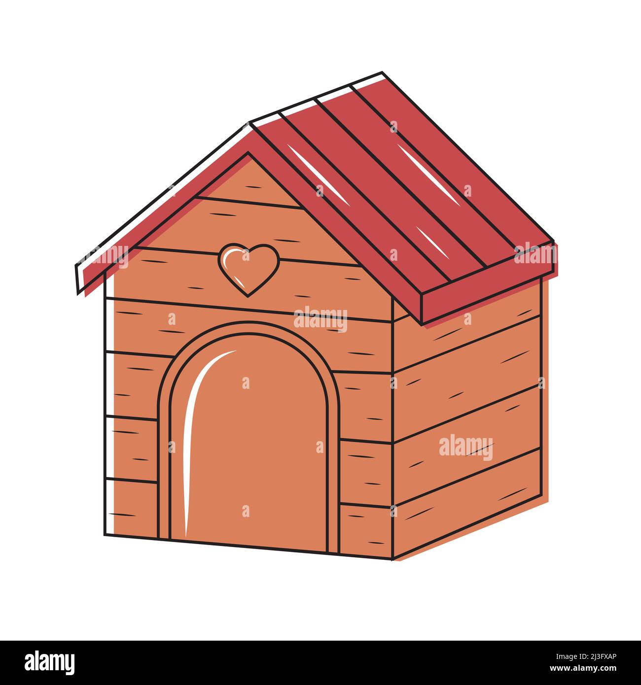 Wooden doghouse, color vector isolated cartoon-style illustration Stock ...