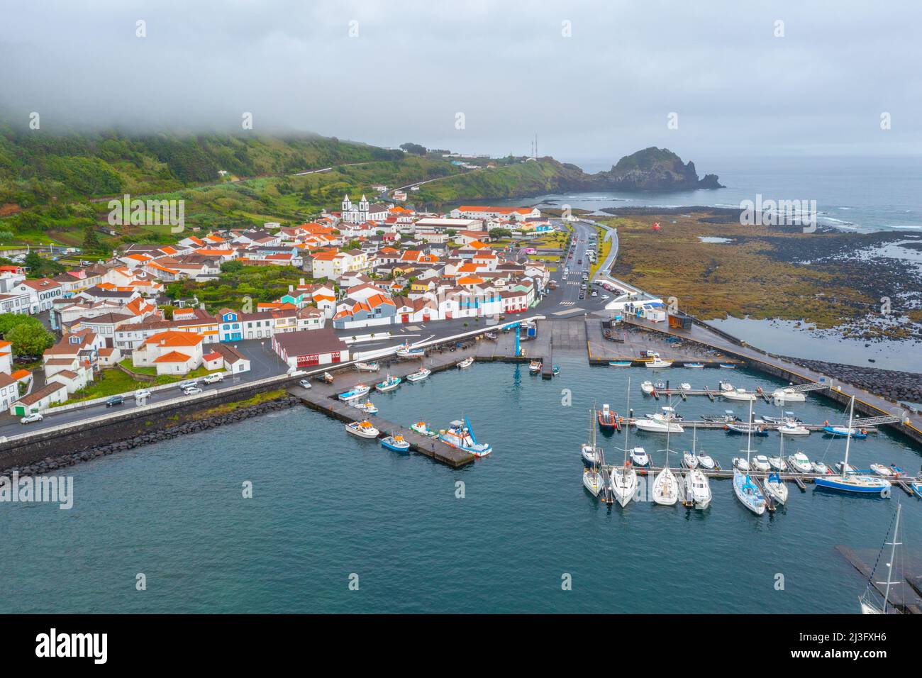 Aerial view of Lajes village at Pico island in Portugal Stock Photo - Alamy