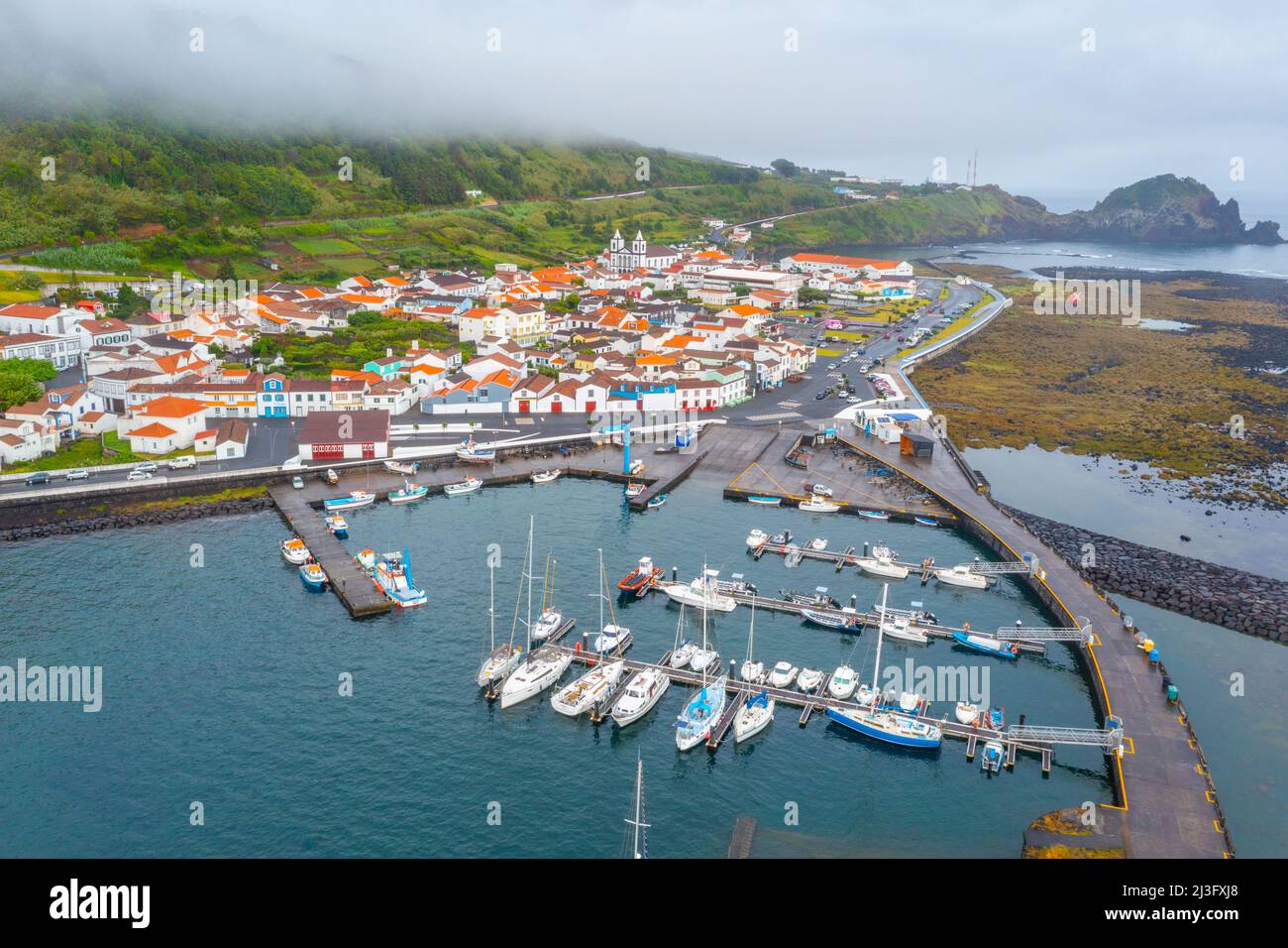 Aerial view of Lajes village at Pico island in Portugal Stock Photo - Alamy