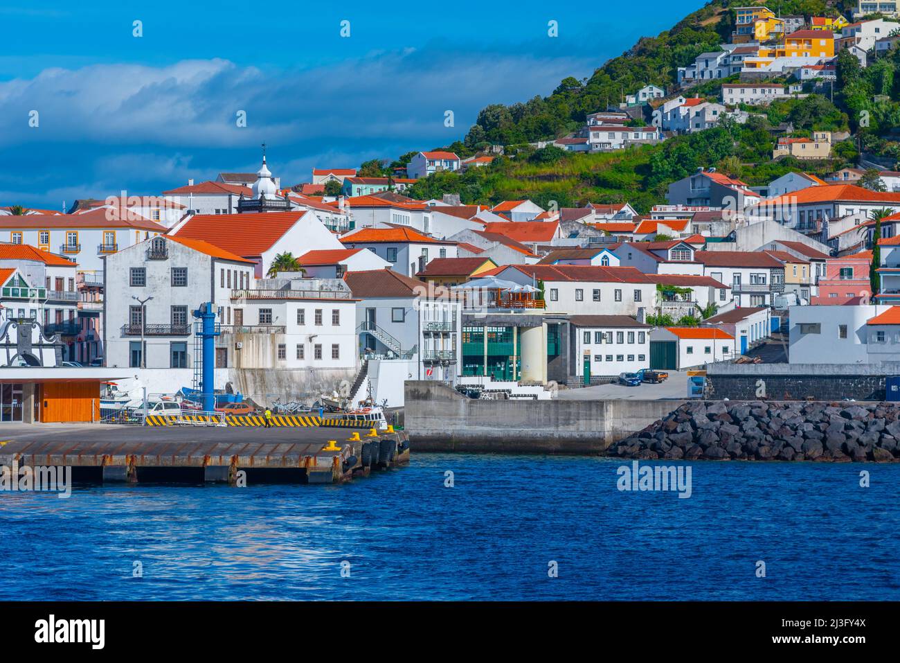 Velas port on Sao Jorge island of the Azores, Portugal Stock Photo - Alamy