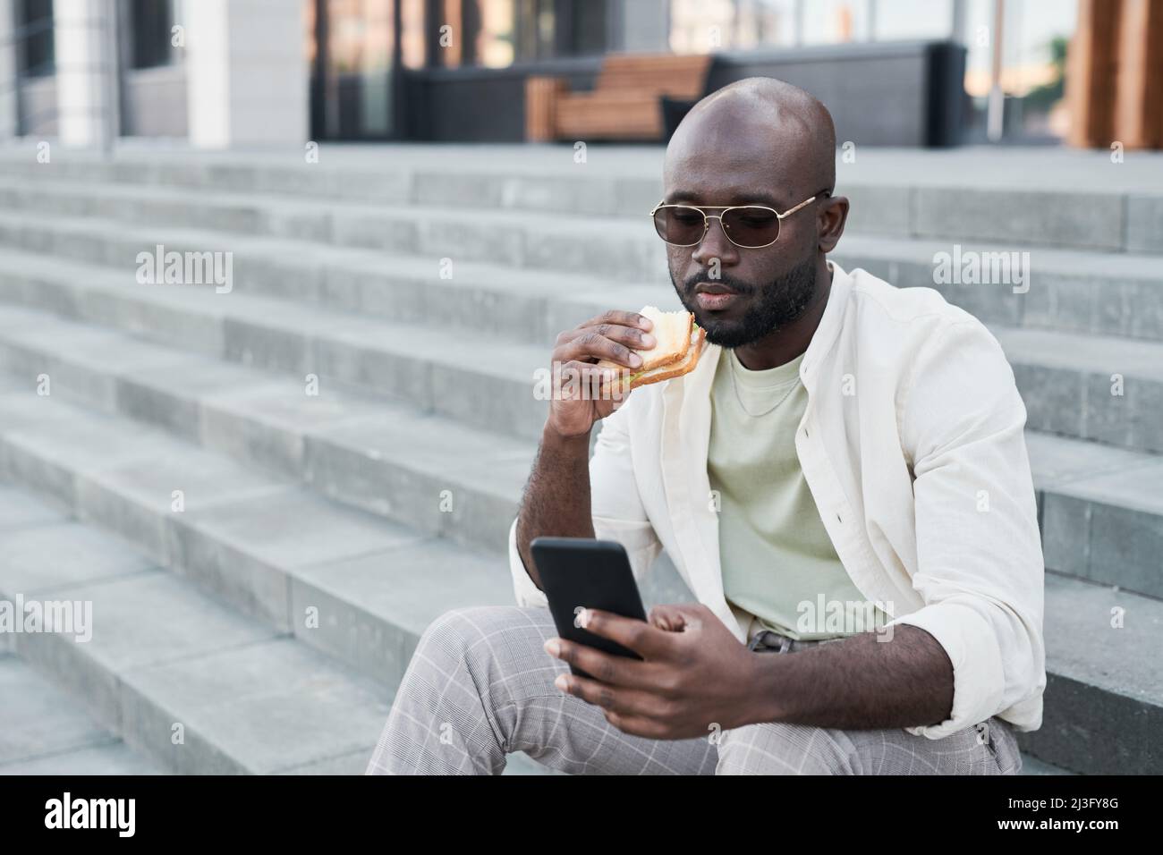 Man eating stairs hi-res stock photography and images - Alamy
