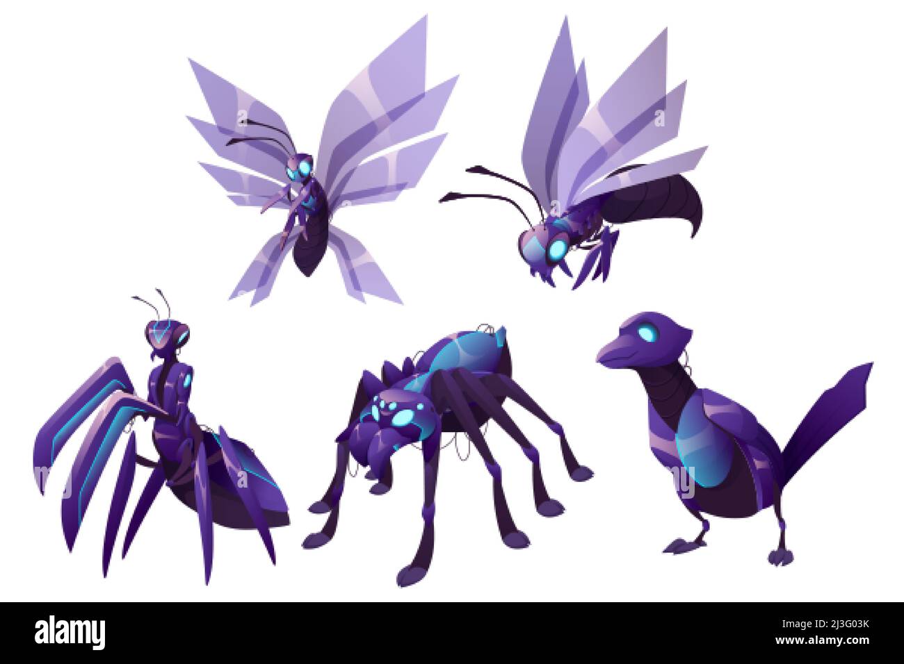 Robots animals magpie, wasp, bee, mantis and spider. Robotics ...