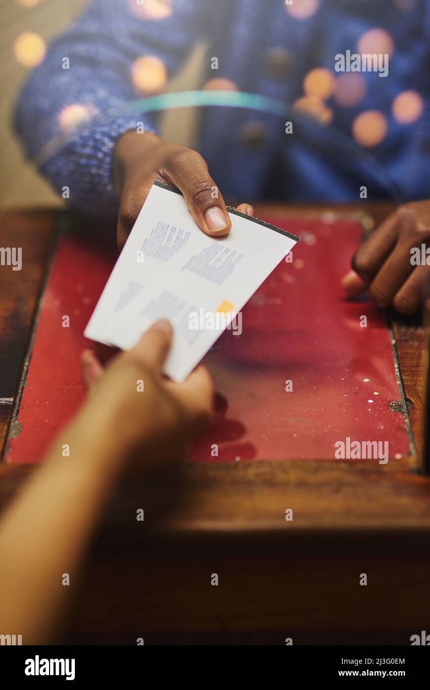 Receiving a ticket hi-res stock photography and images - Alamy