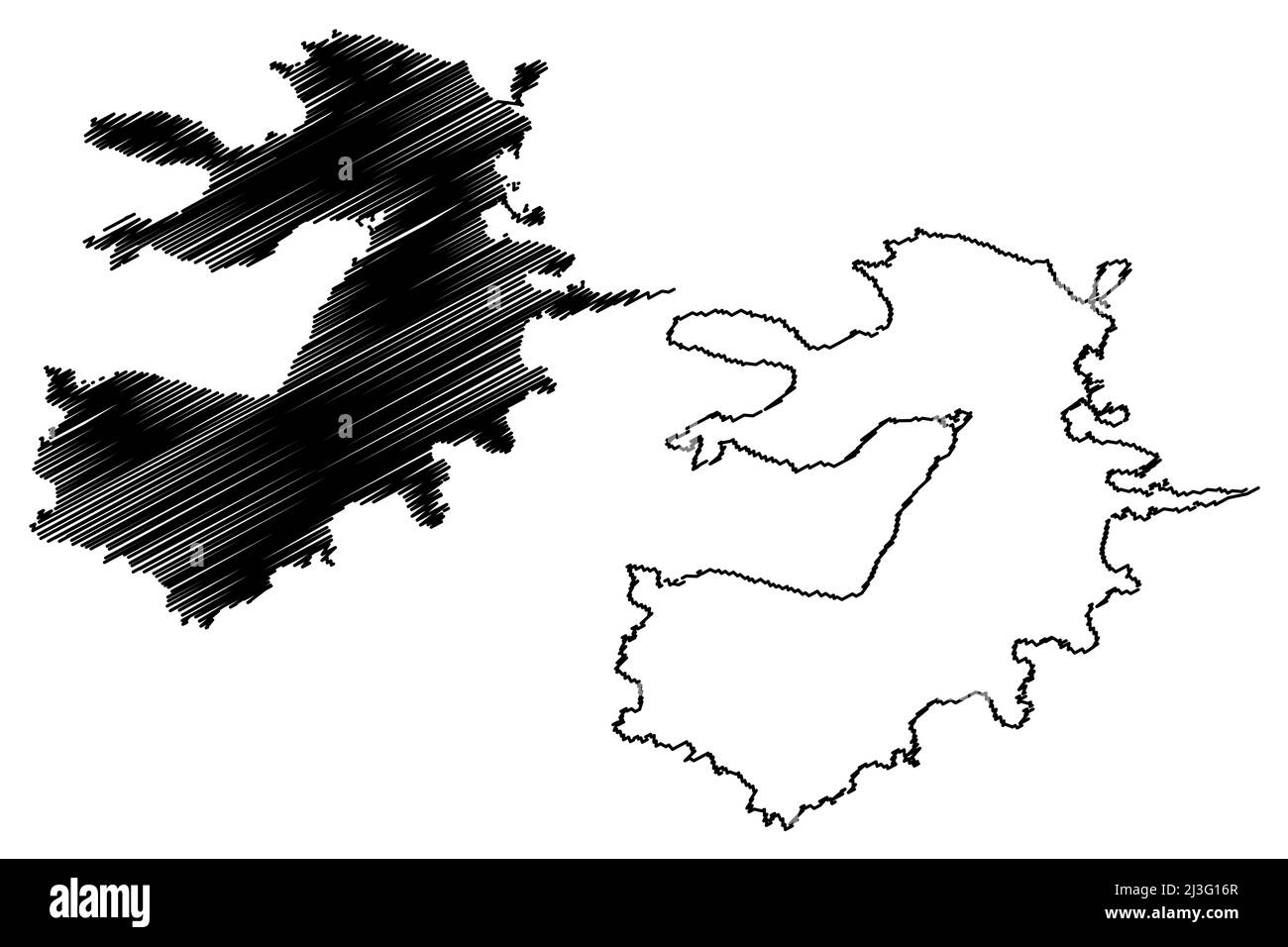 Salamis island (Hellenic Republic, Greece, Attica) map vector ...