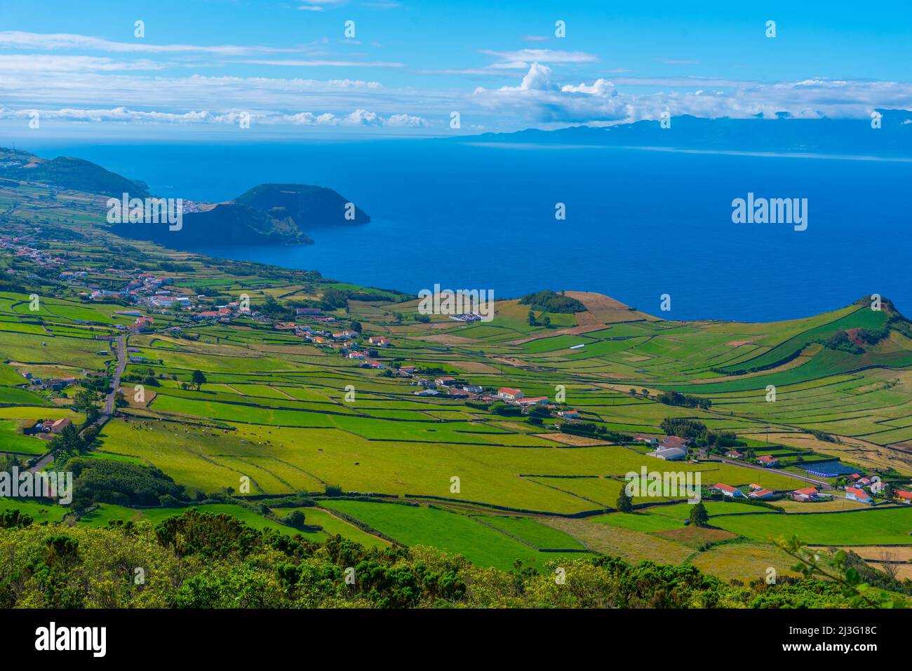 Rural landscape of Sao Jorge island at the Azores, Portugal Stock Photo ...