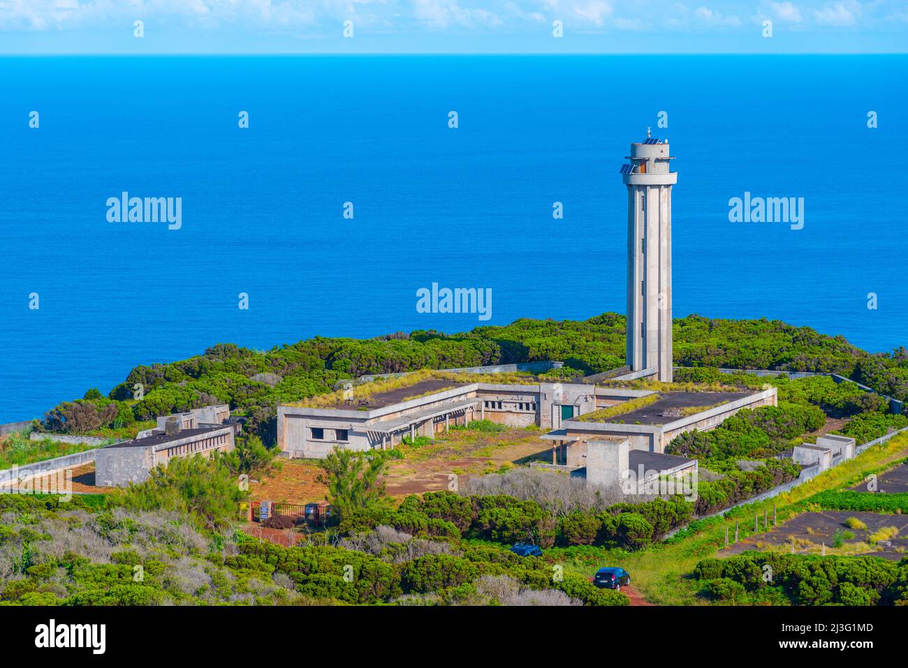 Rosais lighthouse at Sao Jorge island at the Azores, Portugal Stock ...