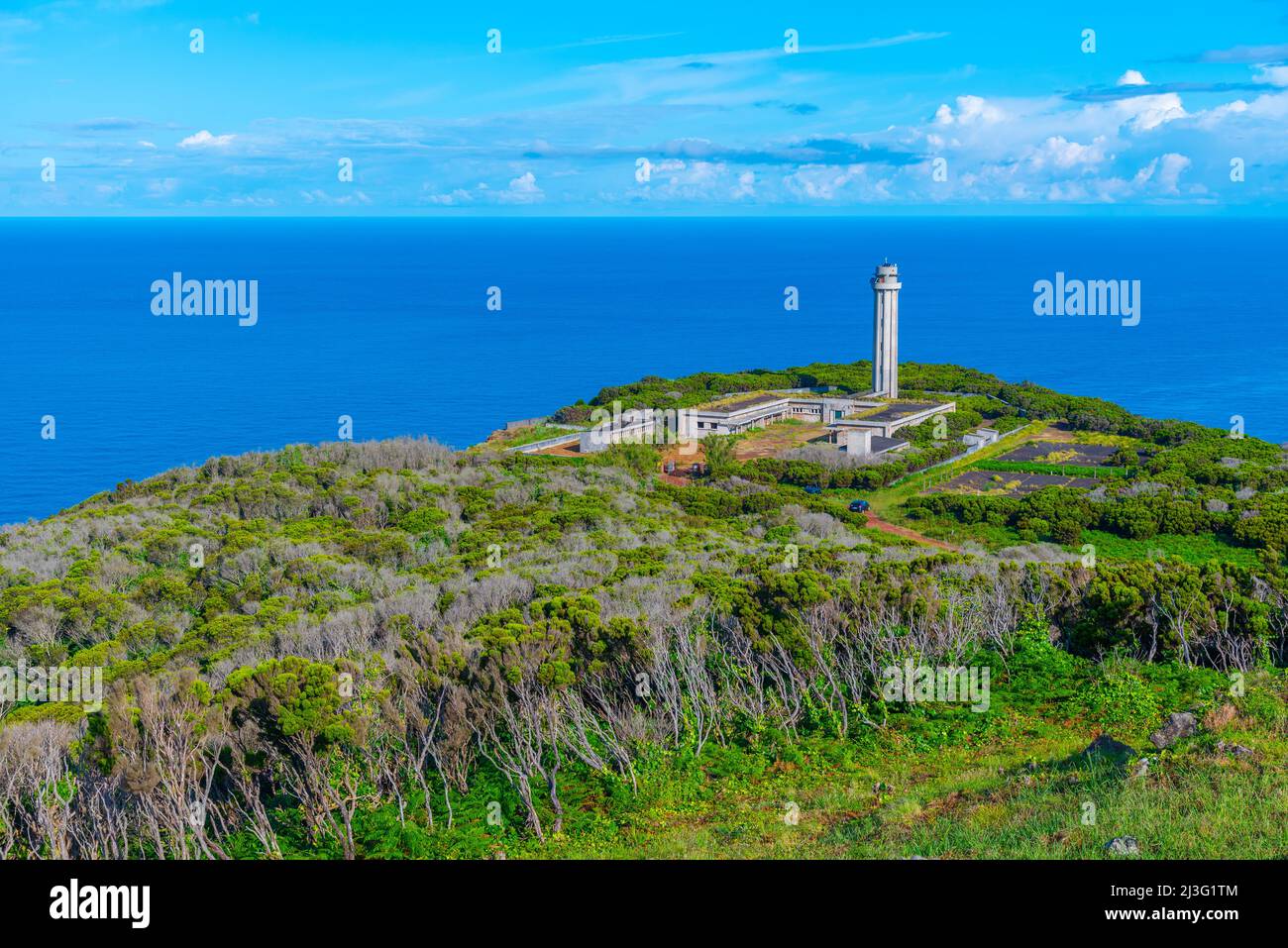 Rosais lighthouse at Sao Jorge island at the Azores, Portugal Stock ...