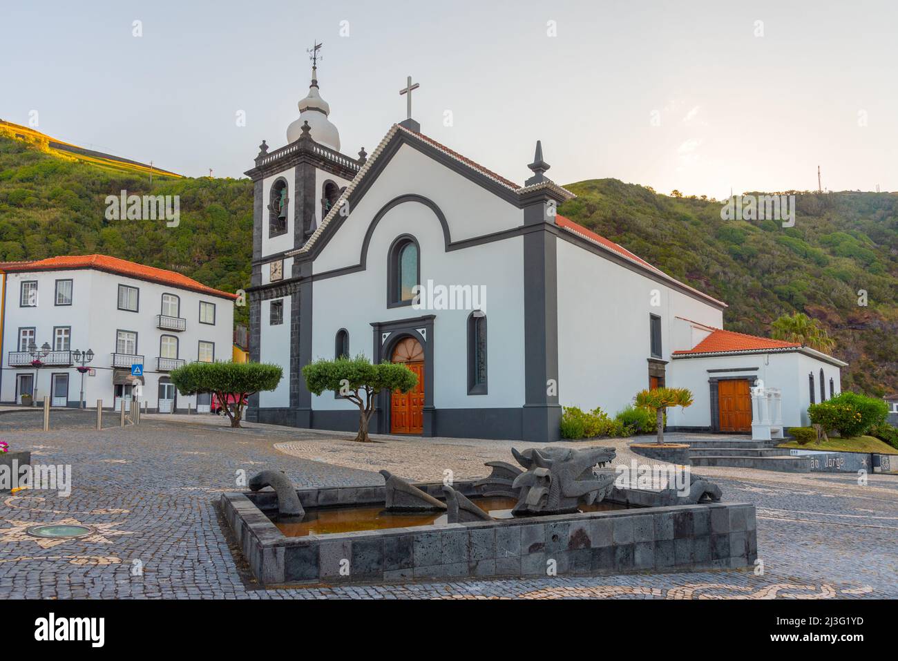 Matriz de Velas church at Velas, Sao Jorge island, Azores, Portugal ...