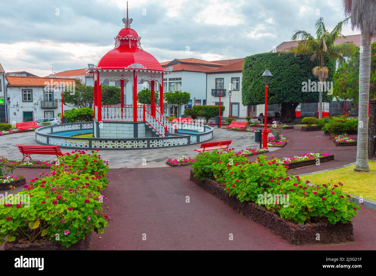 Public garden at Velas town, Sao Jorge island, Portugal Stock Photo - Alamy