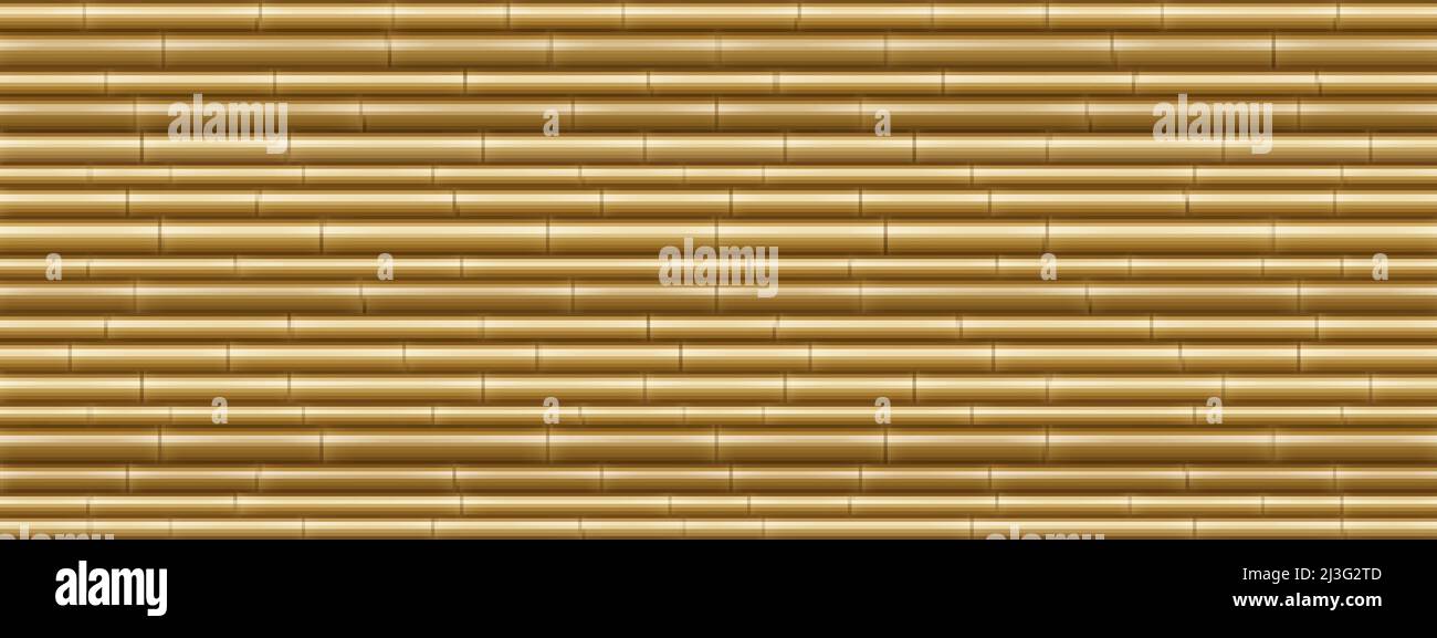 Brown bamboo wall texture. Seamless pattern with horizontal tree sticks ...