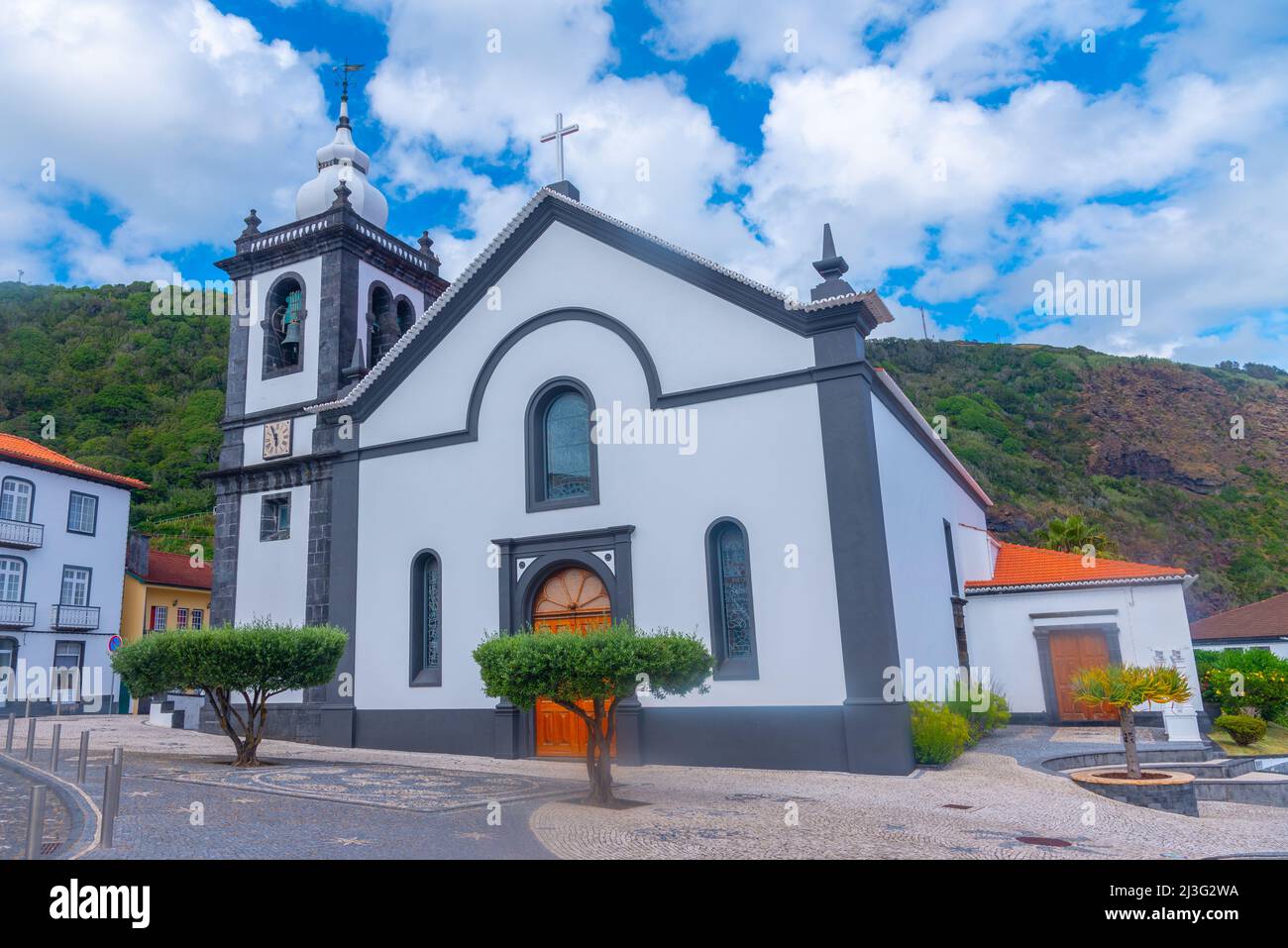Matriz de Velas church at Velas, Sao Jorge island, Azores, Portugal ...