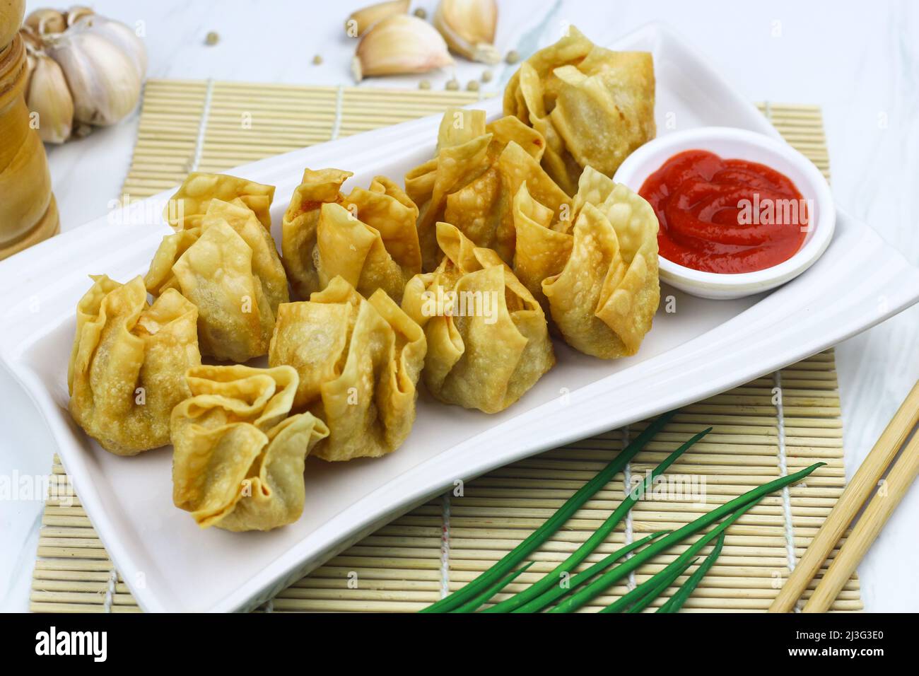 Siomay Goreng or Fried dumpling, Indonesian popular street food, made ...