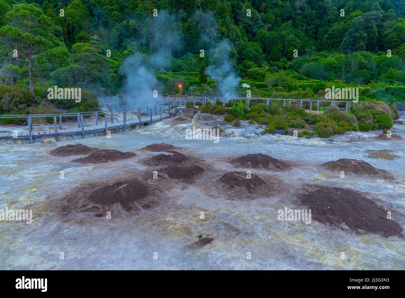 Fumaroles at Furnas lake at Sao Miguel island, Portugal Stock Photo - Alamy