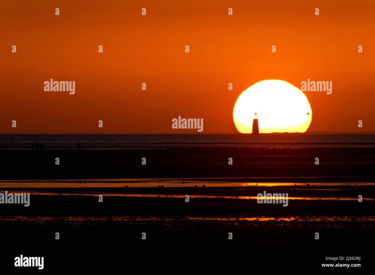 Sunset in the English Channel, Normandy, France Stock Photo - Alamy